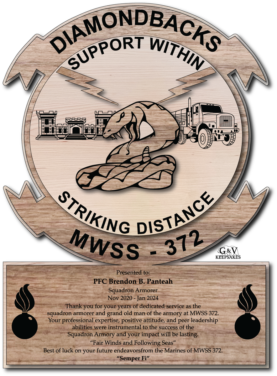 USMC MWSS -372 Plaque – G & V Keepsakes